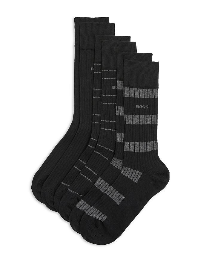 BOSS Ribbed Cotton Blend Socks - Pack of 3 | Bloomingdale's