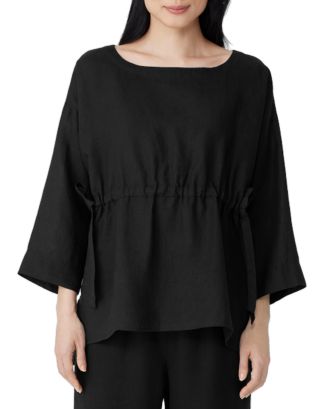 Eileen Fisher Linen Drawstring Waist Top | Bloomingdale's