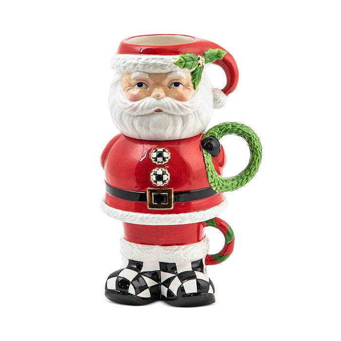 Mackenzie-Childs Stacking Santa 3-Piece Mug Tower | Bloomingdale's
