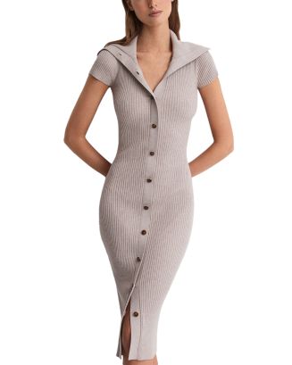 REISS Megan Button Front Bodycon Dress | Bloomingdale's