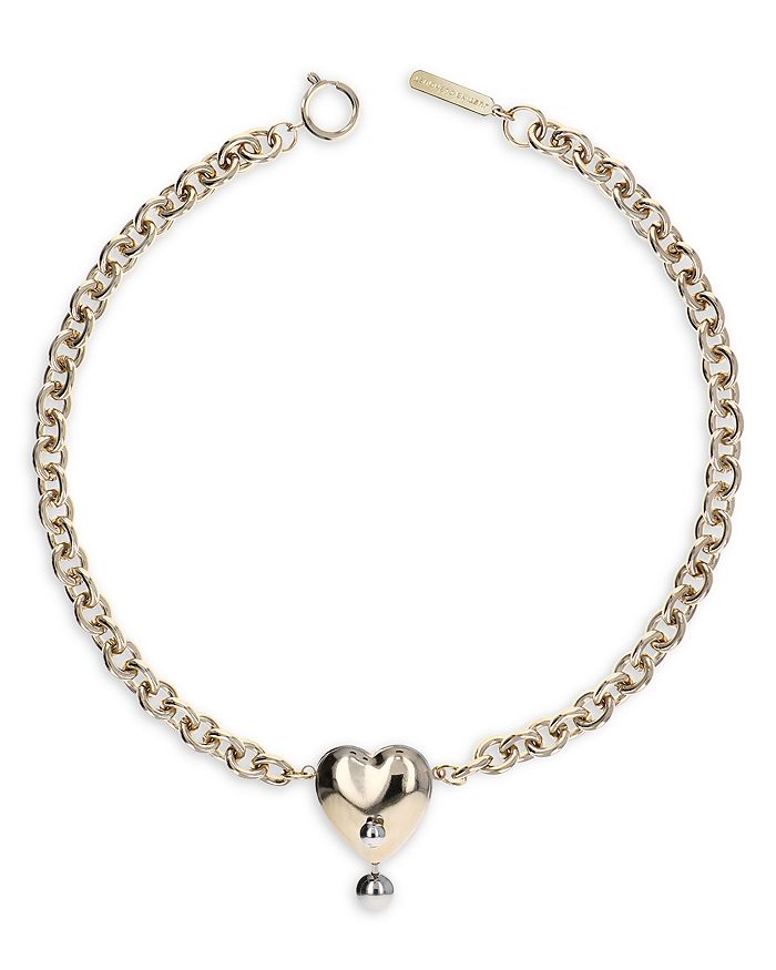 Justine Clenquet Nic Ball & Heart Pendant Choker Necklace in Two Tone ...
