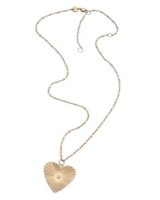 Jennifer Zeuner Sheldon Diamond Heart Pendant Necklace in 18K Gold ...
