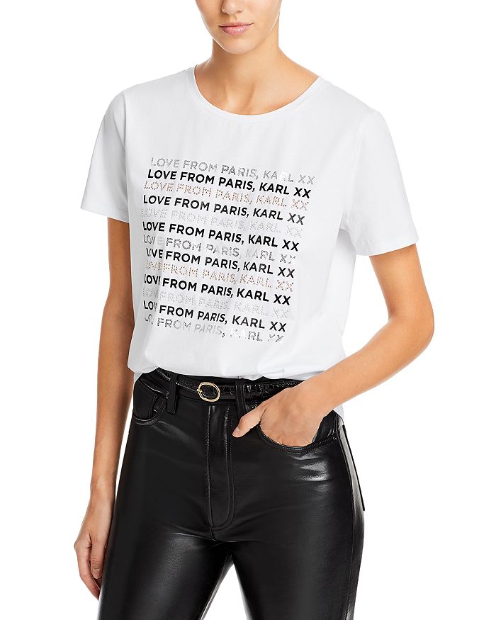 Karl Lagerfeld Paris Love From Paris Graphic Tee Bloomingdale S