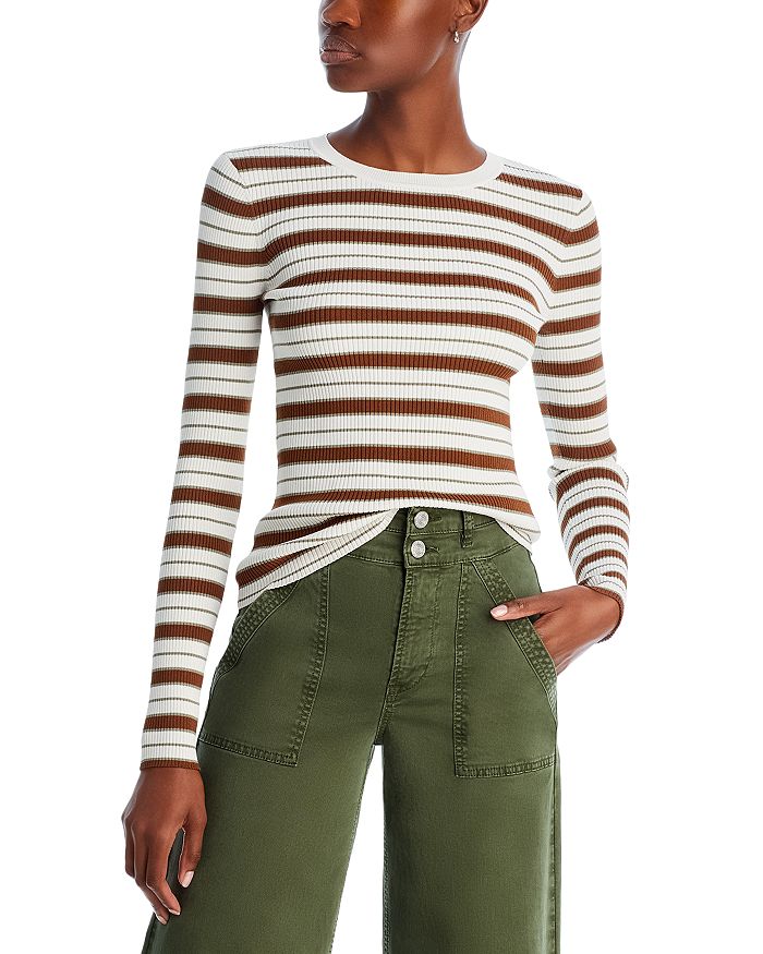 FRAME Striped Ribbed Sweater | Bloomingdale's