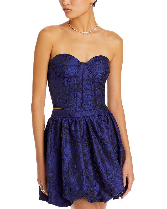 AQUA Rose Brocade Strapless Corset Top - 100% Exclusive | Bloomingdale's