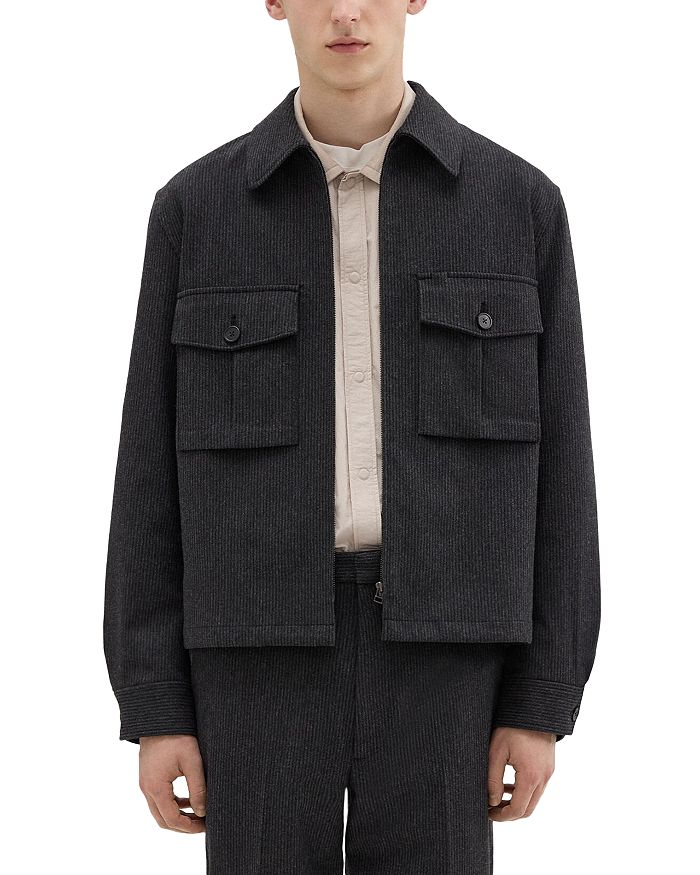 Theory Pinstripe Flannel Shirt Jacket | Bloomingdale's