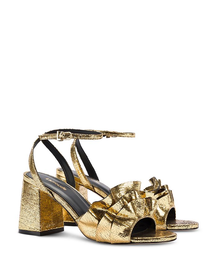 Larroudé Women's Selena Ruffle High Heel Sandals | Bloomingdale's