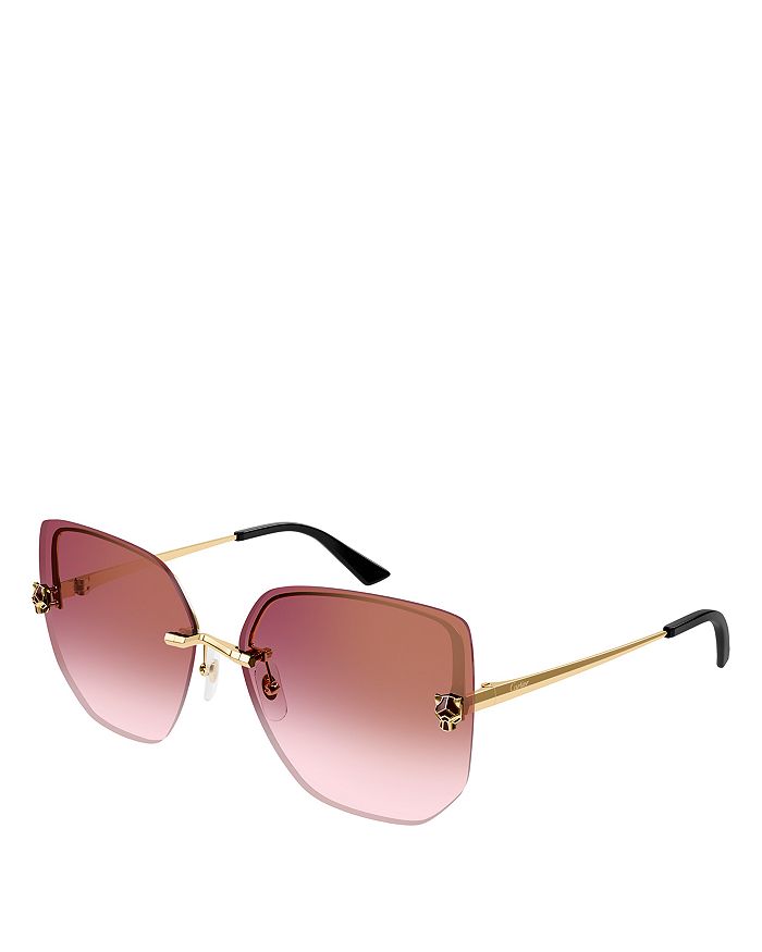 Cartier Panthère Light 24K Gold Plated Square Sunglasses, 63mm ...