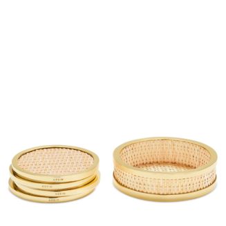 AERIN Colette Cane Coasters, Set of 4 | Bloomingdale's