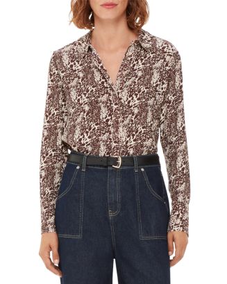 Whistles Micro Leopard Print Shirt | Bloomingdale's