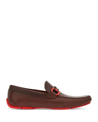FERRAGAMO Men's Gancini Front 4 Leather Drivers | Bloomingdale's