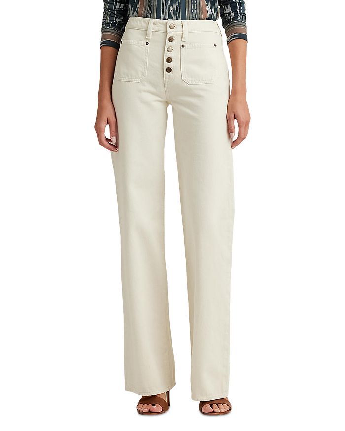 Ralph Lauren Button Fly Jeans in Mascarpone Cream White | Bloomingdale's