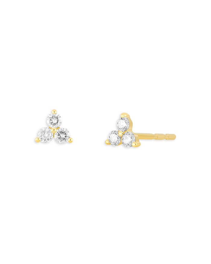 EF Collection 14K Yellow Gold Diamond Trio Stud Earrings | Bloomingdale's