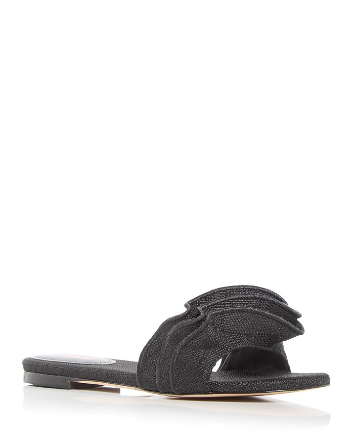 Larroudé Women's Ivy Ruffle Slide Sandals | Bloomingdale's