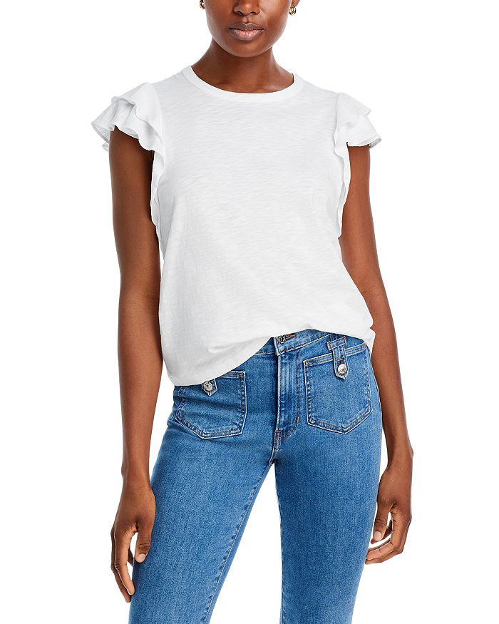 Veronica Beard Akeela Ruffle Sleeve Tee | Bloomingdale's