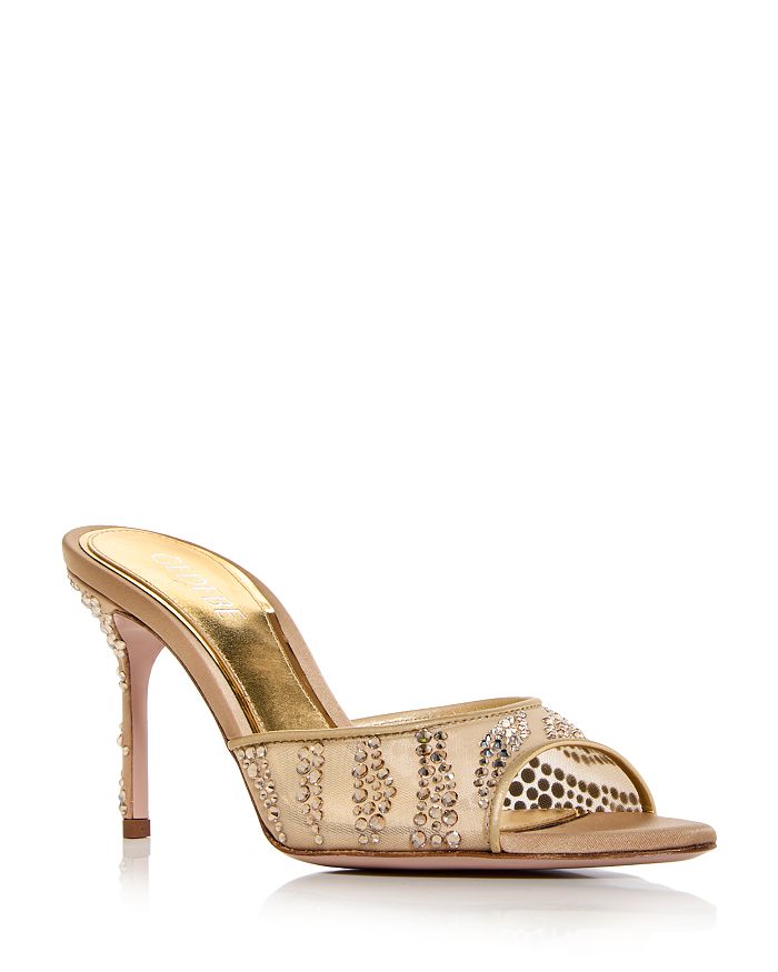 Gedebe Women's Arya Embellished High Heel Slide Sandals | Bloomingdale's