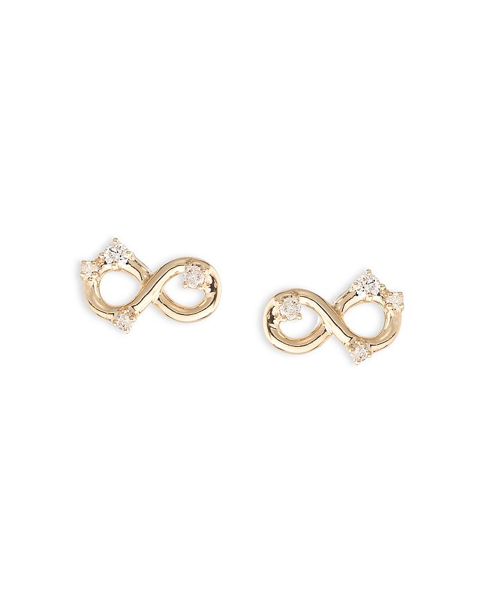 Adina Reyter 14K Yellow Gold Diamond Infinity Stud Earrings | Bloomingdale's