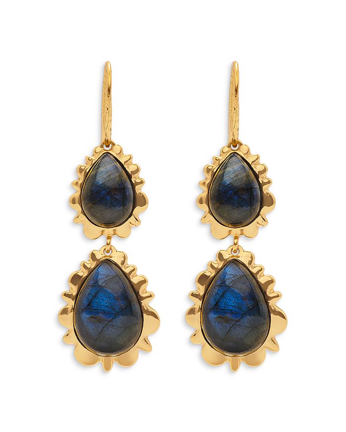 Capucine De Wulf Bliss Labradorite Double Drop Earrings in 18K Gold Plated | Bloomingdale's