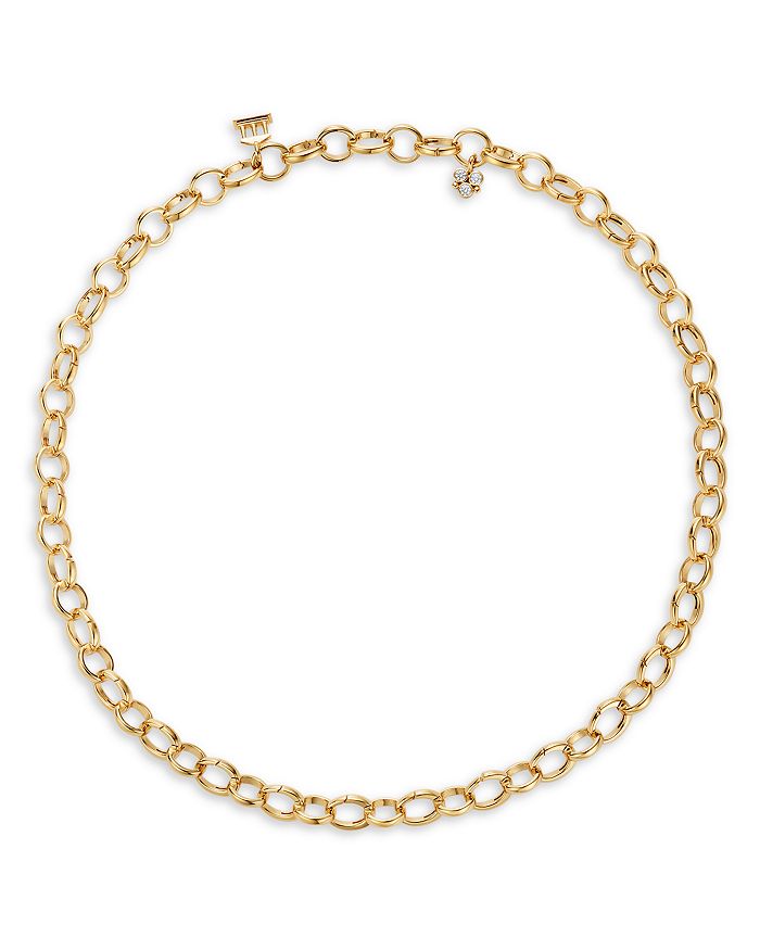 Temple St. Clair 18K Yellow Gold Diamond Open Arno Chain Necklace, 18 ...