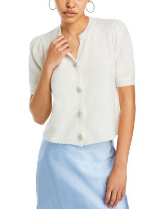 AQUA Crystal Snap Front Cardigan - Exclusive | Bloomingdale's