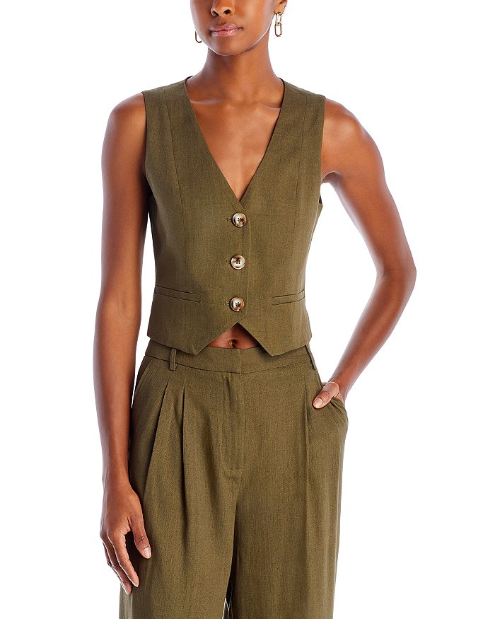 AQUA Cropped Vest - Exclusive | Bloomingdale's