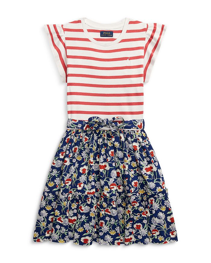 Ralph Lauren Girls' Mixed Media Dress - Little Kid | Bloomingdale's
