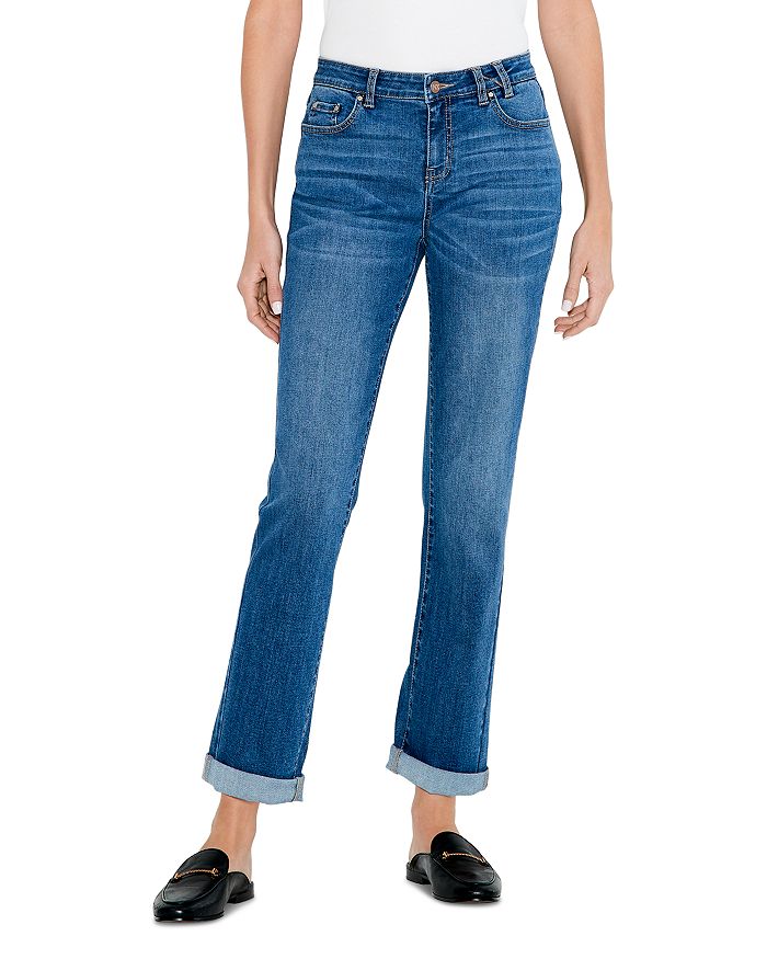 NIC+ZOE Mid Rise Girlfriend Jeans in Atlantic | Bloomingdale's
