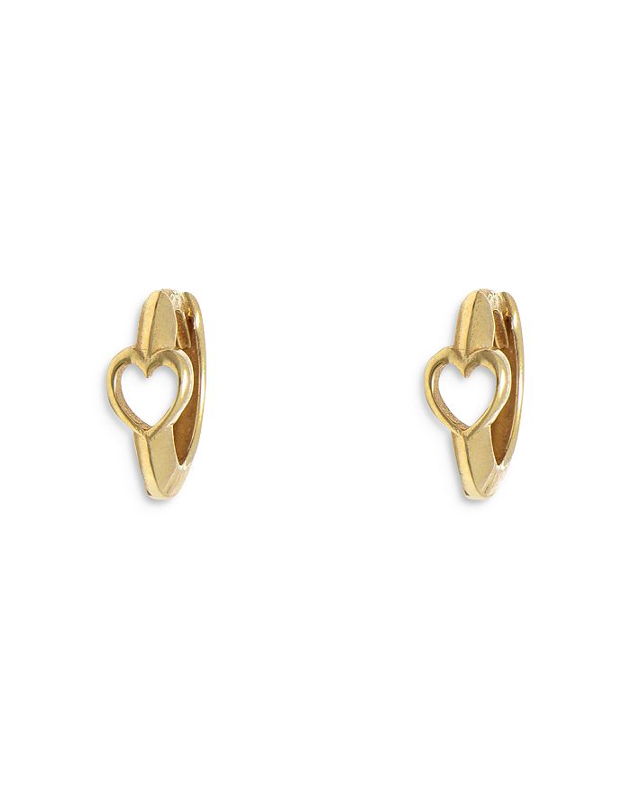 Moon & Meadow 14K Yellow Gold Baby Open Heart Hoop Earrings | Bloomingdale's