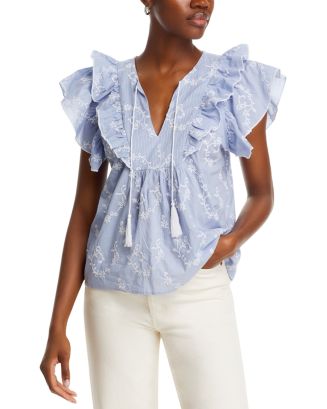 Lucky & Coco Cotton Ruffle Top | Bloomingdale's