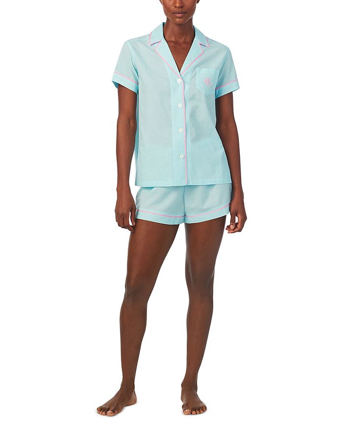 Ralph Lauren Short Sleeve Notch Collar Boxer Pajama Set | Bloomingdale's
