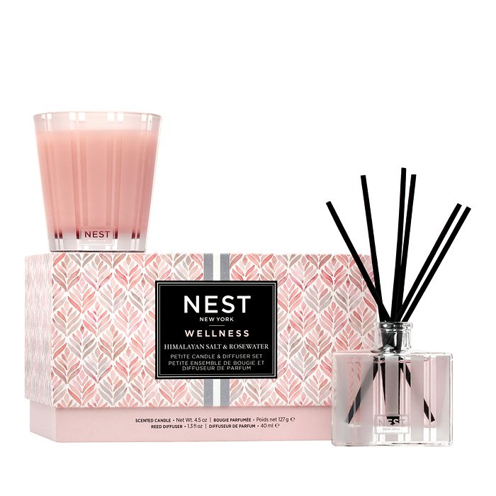 NEST New York Himalayan Salt & Rosewater Petite Candle & Diffuser Set ...