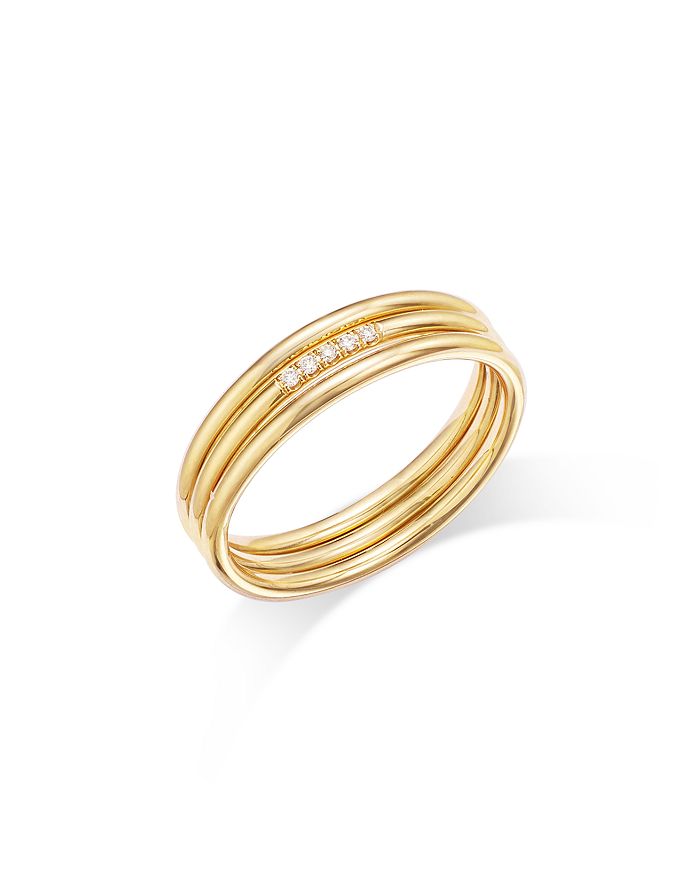 Zoë Chicco 14K Yellow Gold 3-Pc. Set Diamond Stacking Rings | Bloomingdale's