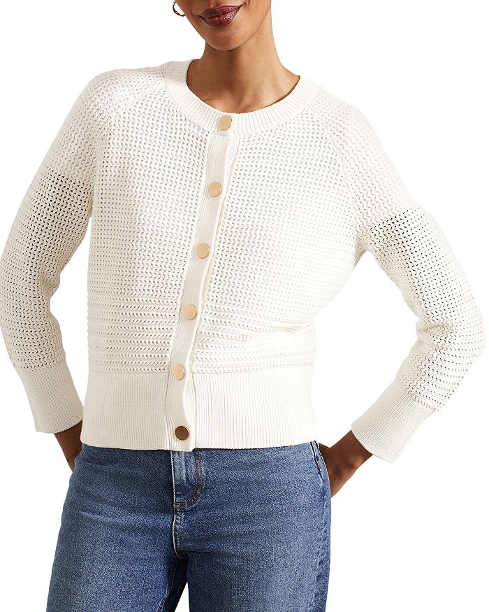 HOBBS LONDON Florentina Cotton Open Knit Cardigan | Bloomingdale's