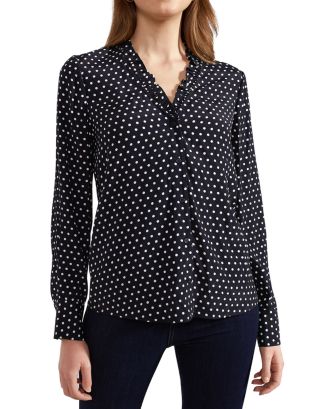HOBBS LONDON Fitzroy Dot Print Blouse | Bloomingdale's