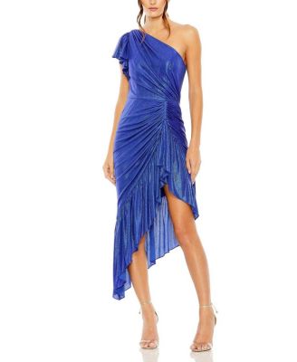 Click here for Mac Duggal One Shoulder Flutter Sleeve High Low Dr... prices