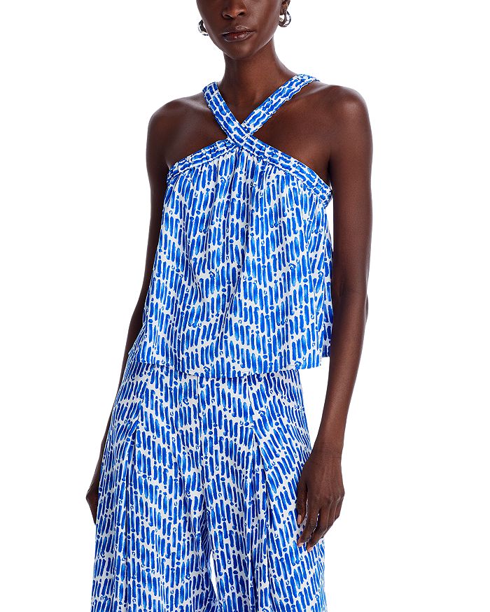 AQUA Printed Halter Top - Exclusive | Bloomingdale's