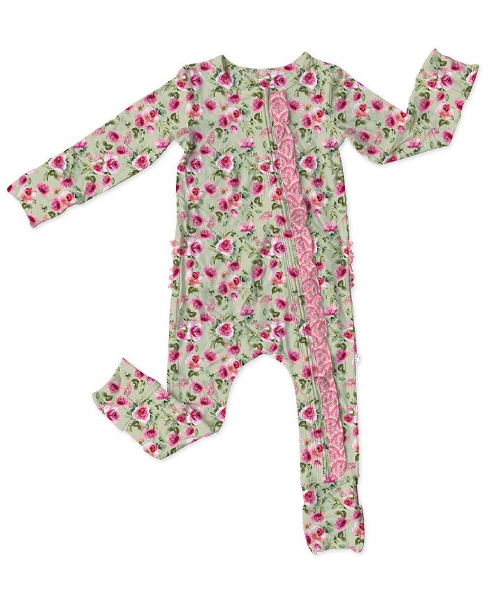 Laree + Co Girls' Lochlyn Bamboo Ruffle Convertible Footie - Baby ...