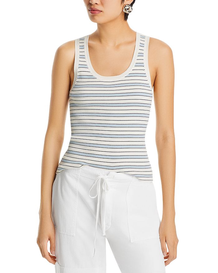 FRAME Striped Scoop Neck Sweater Tank Top | Bloomingdale's