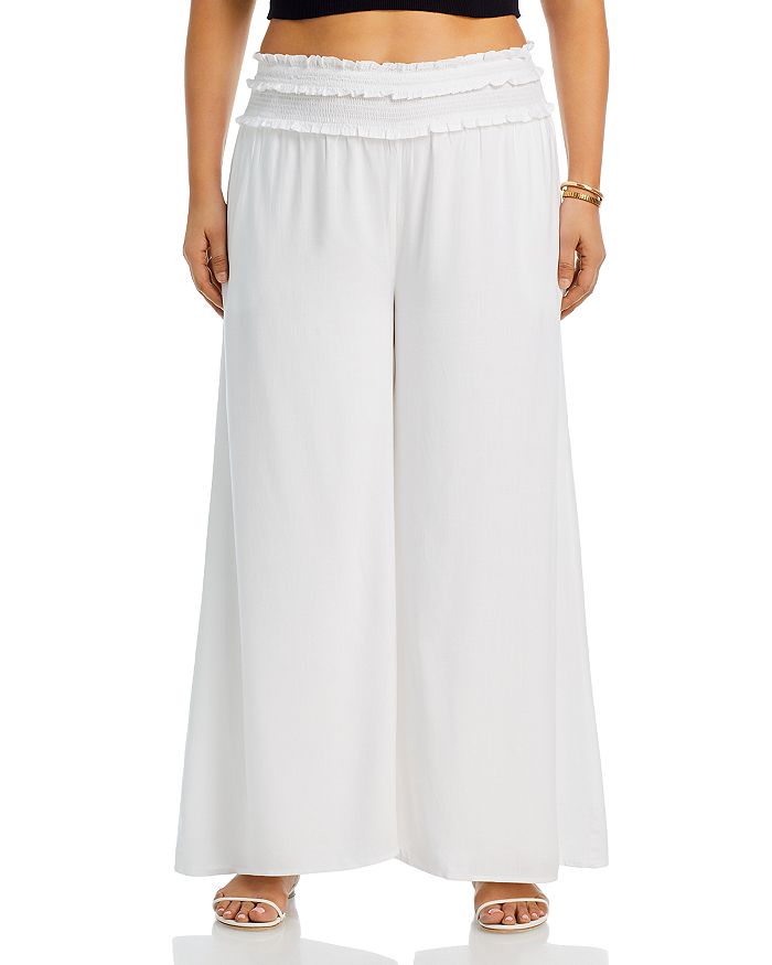 AQUA Smocked Waist Pants - Exclusive | Bloomingdale's