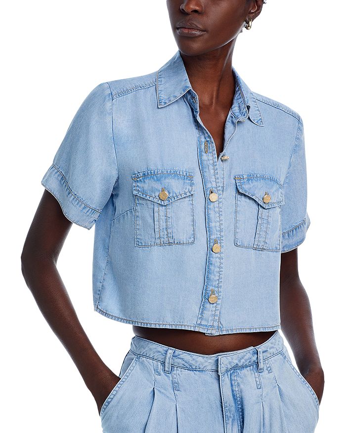 Generation Love Alida Cropped Denim Shirt | Bloomingdale's