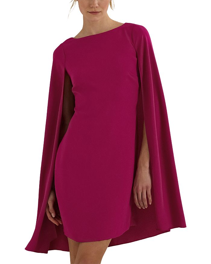 Ralph Lauren Cape Georgette Cocktail Dress | Bloomingdale's