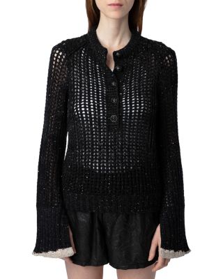 Zadig & Voltaire Halty Cashmere Mesh Sweater | Bloomingdale's