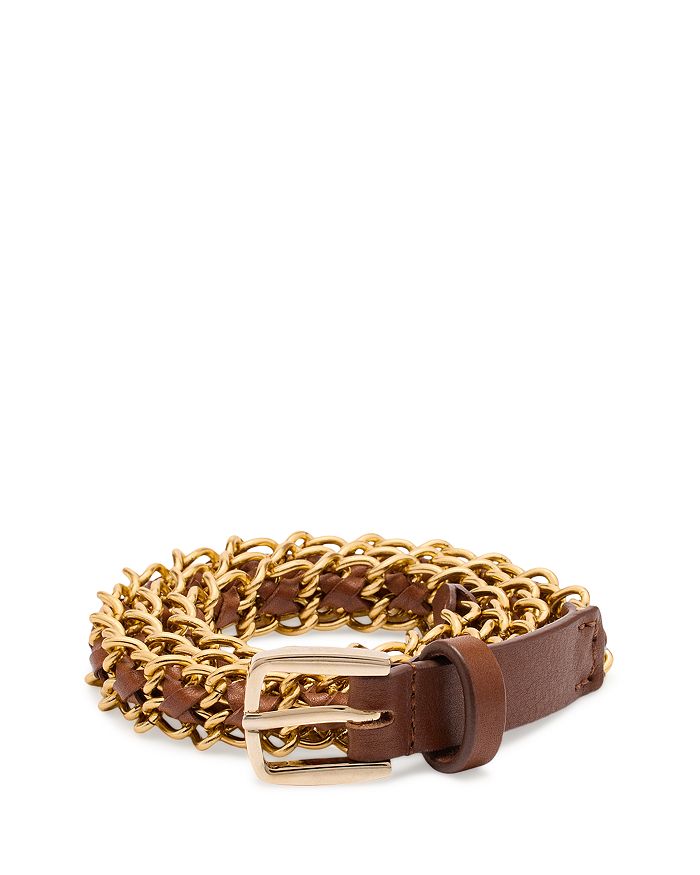 ba&sh Brooke Laced Leather & Chain Belt | Bloomingdale's