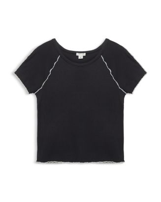 Habitual Kids Girls' Lettuce Edge Short Sleeved Rib Tee - Big Kid ...