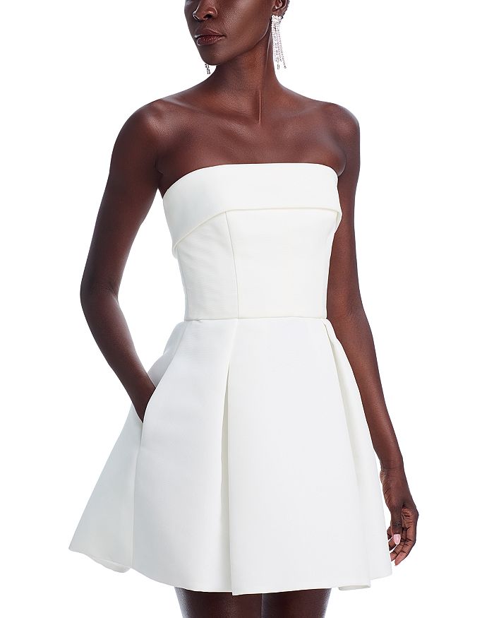 Amsale Box Pleat Mini Dress | Bloomingdale's