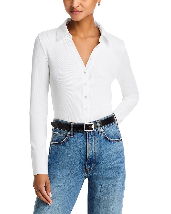 Veronica Beard Scottie Mixed Media Shirt | Bloomingdale's