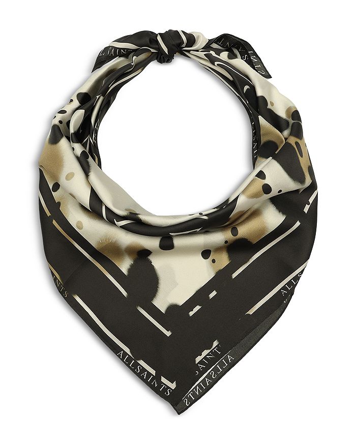 ALLSAINTS Pooka Logo Print Ecru Square Scarf | Bloomingdale's