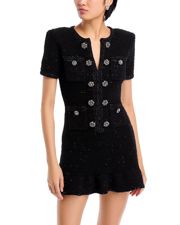 Self-Portrait Sequin Tweed Mini Dress | Bloomingdale's