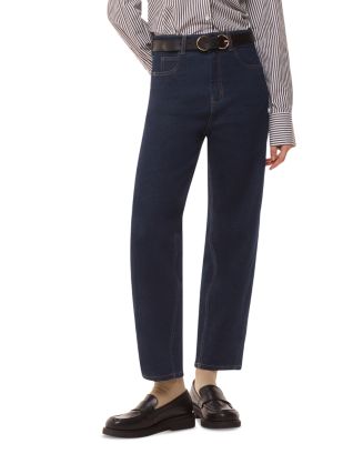 Whistles Stretch Barrel Leg Jeans in Dark Denim | Bloomingdale's Women