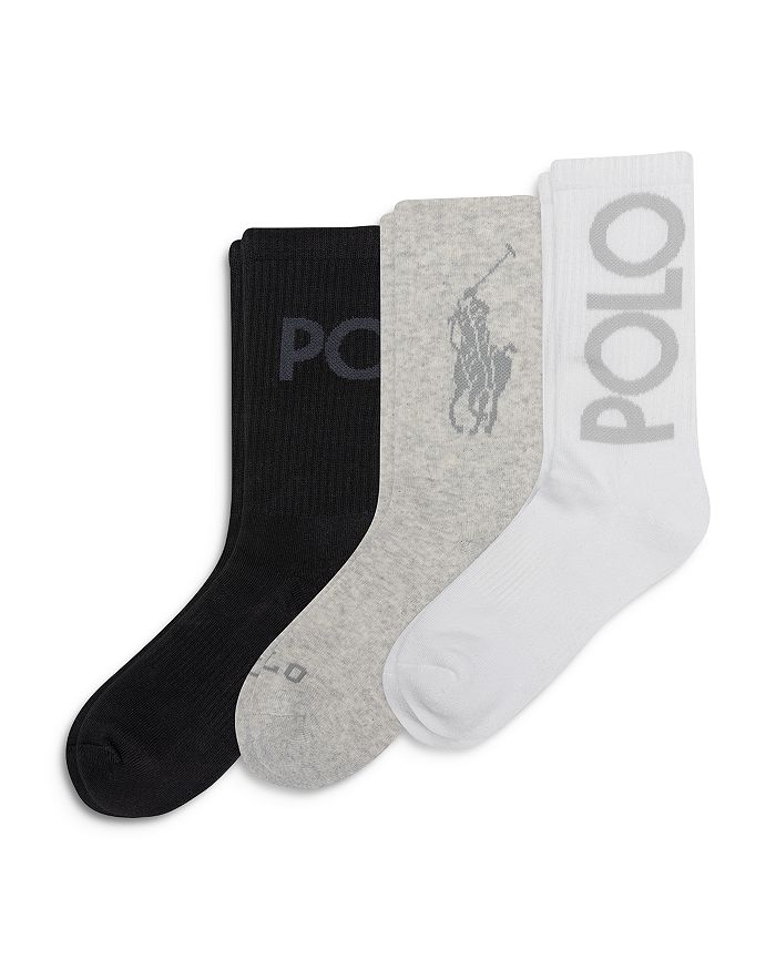 Ralph Lauren Tonal Logo Crew Socks, Set of 3 | Bloomingdale's